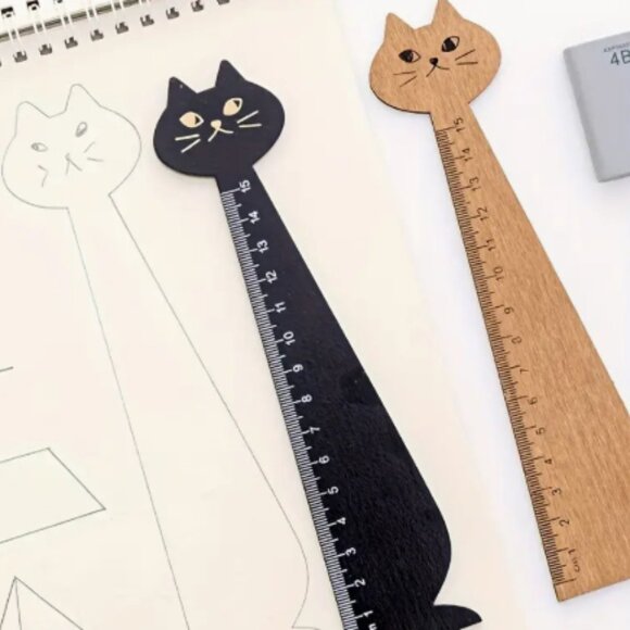 Office | New Adorable Cat Shape Wood Ruler | Poshmark